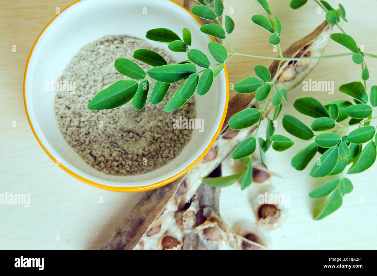 Moringa (Also known as Moringa oleifera Lam., MORINGACEAE, Futaba kom ...