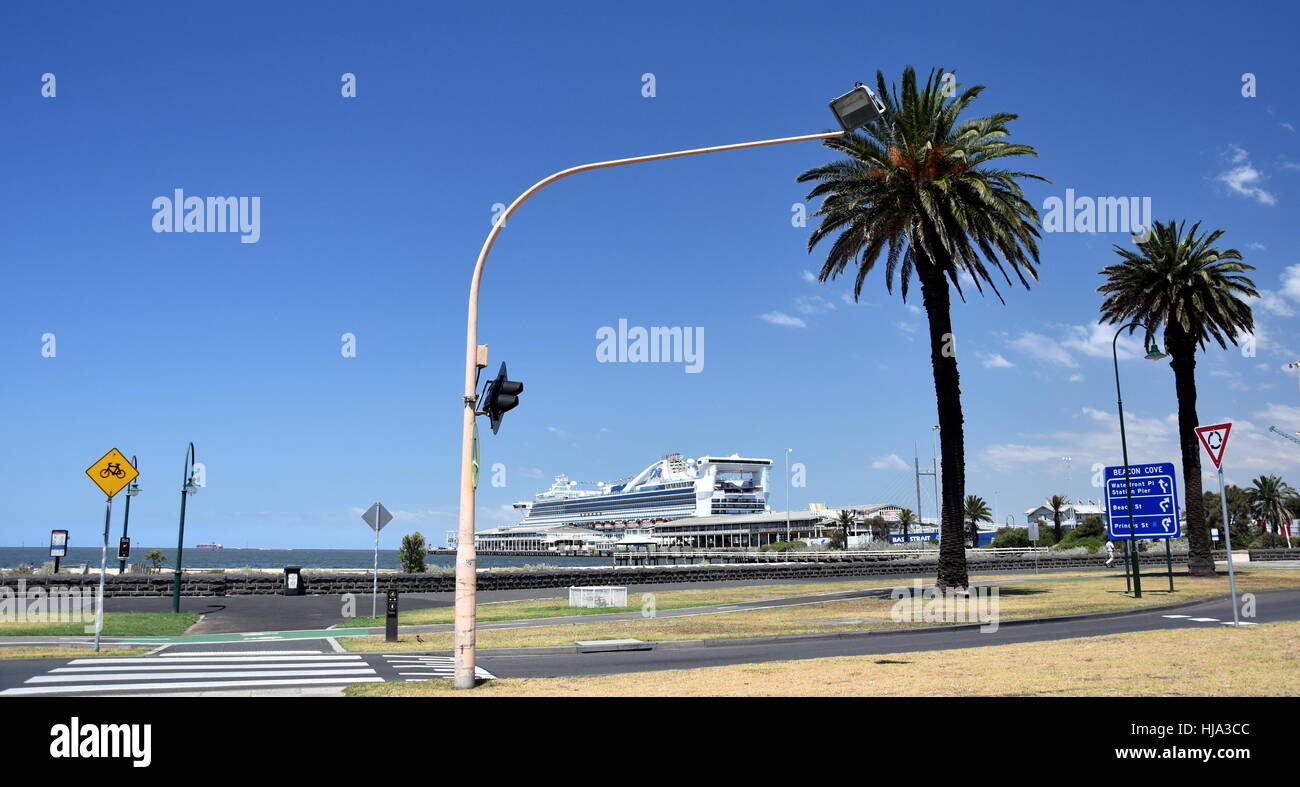 Melbourne, Australia - December 30, 2016. Ferry terminal building in ...