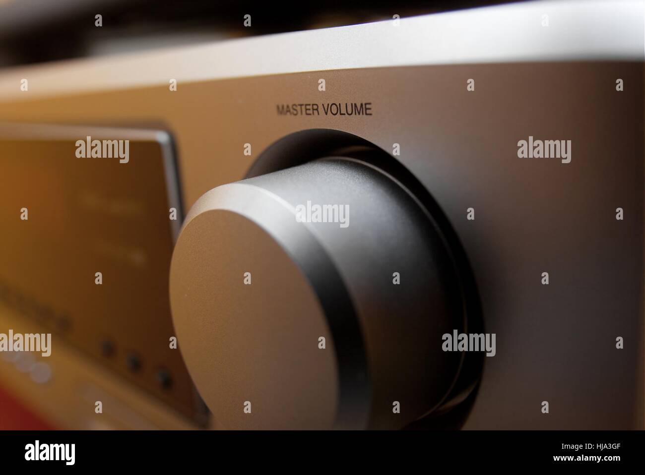 Volume knob on a hi-fi amplifier (Shallow dof Stock Photo - Alamy