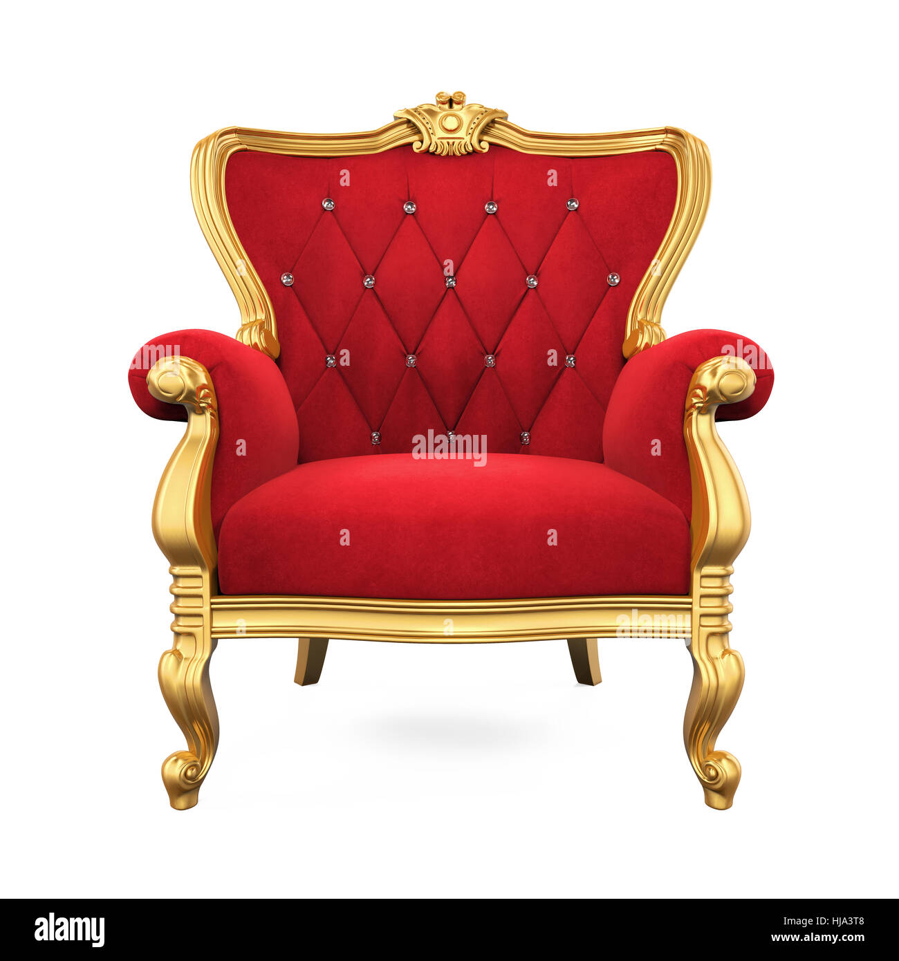 Red velvet and gold golden emperor throne armchair hi-res stock ...