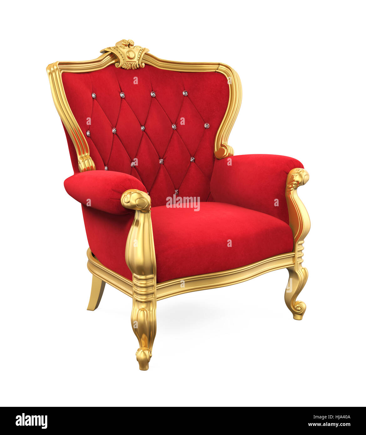 Red Throne Chair Isolated Stock Photo - Alamy