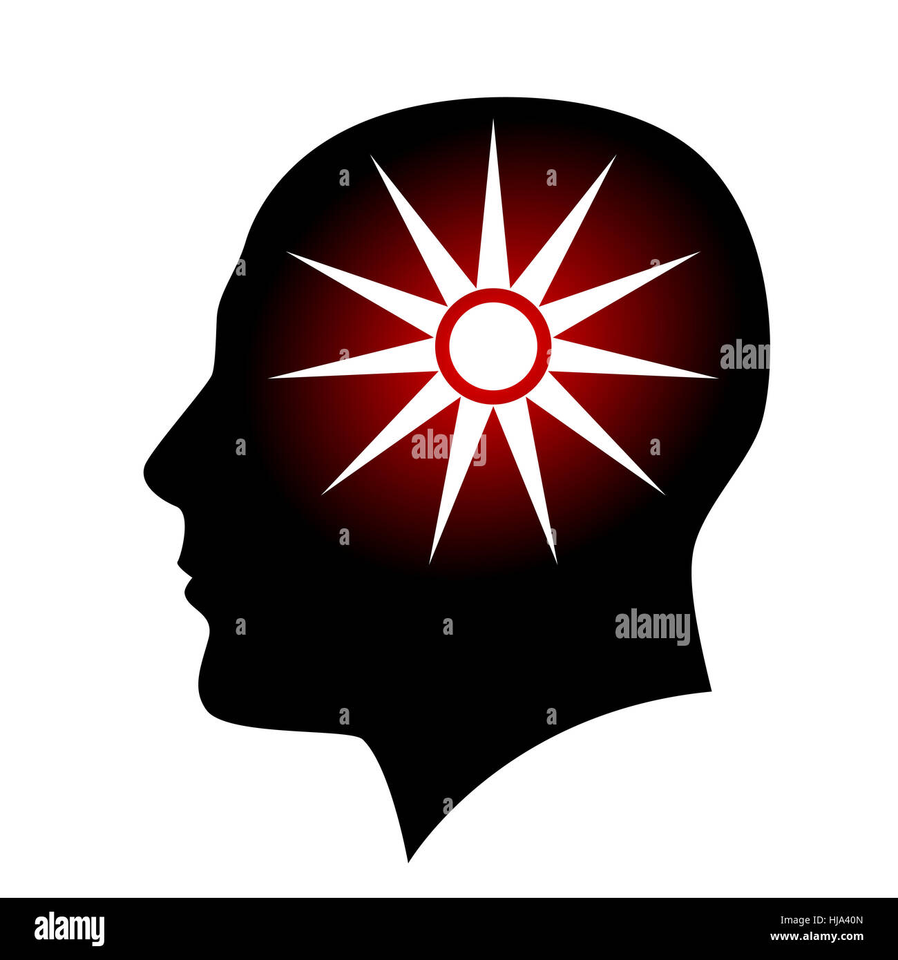 Human with sun sign. Illustration on white background for creative ...