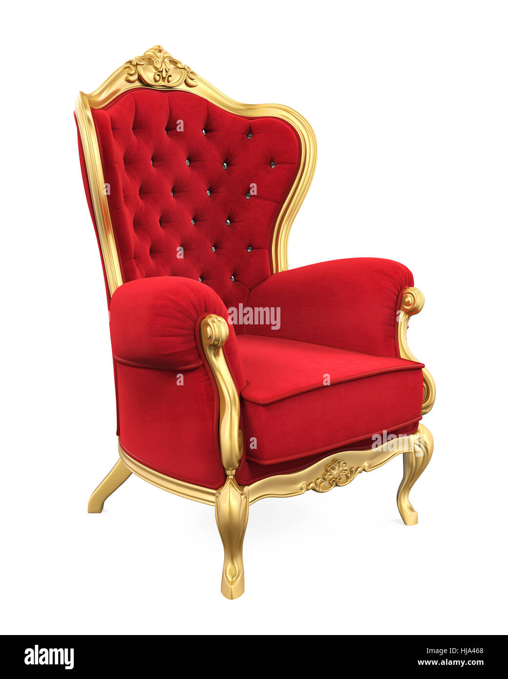 Red Throne Chair Isolated Stock Photo - Alamy