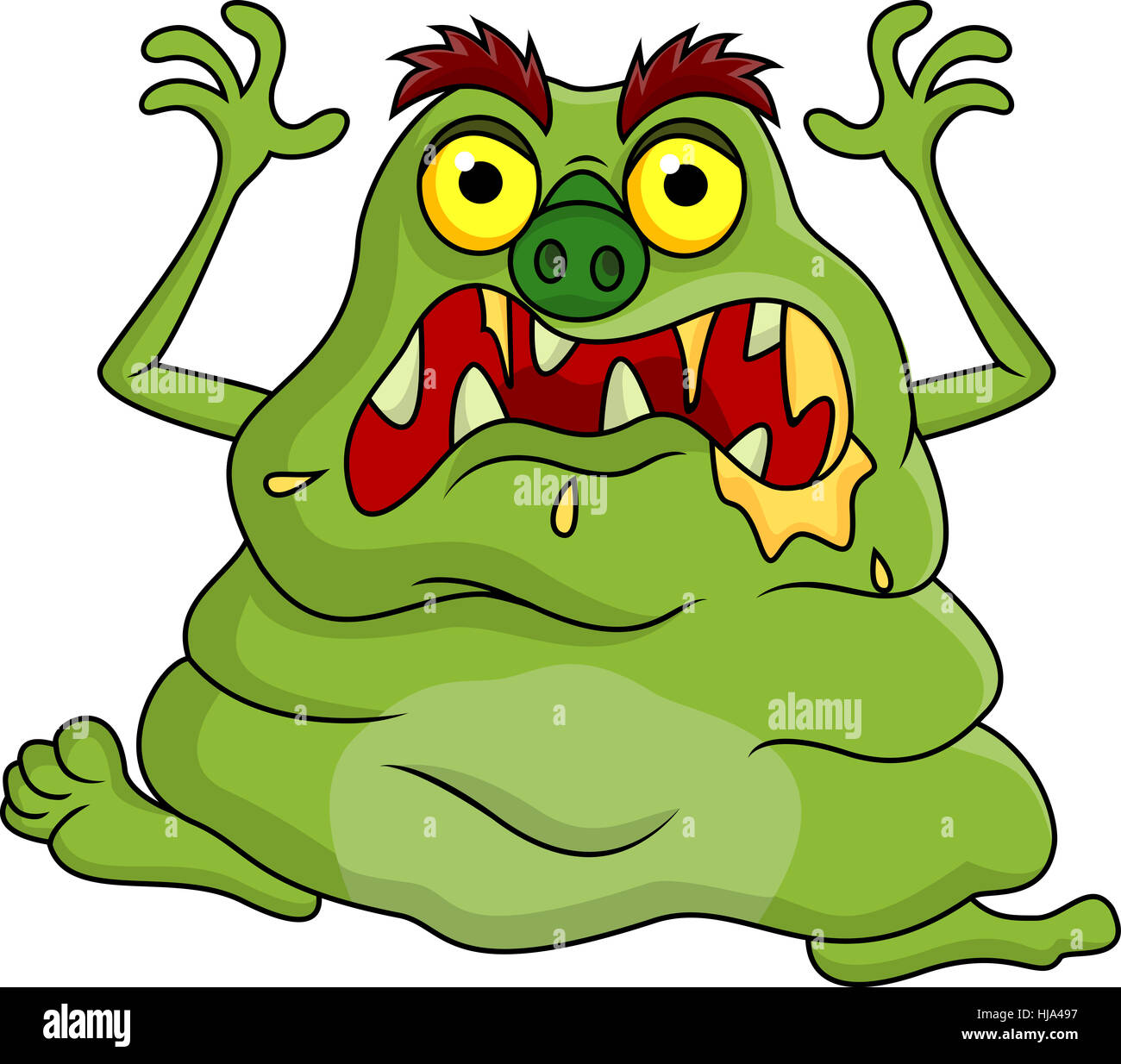 standing, monster, ugly, frighten, scare, cartoon, slimy, blue, laugh ...