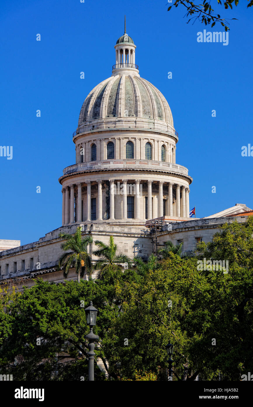 park, cuba, capitol, caribbean, blue, house, building, tower ...