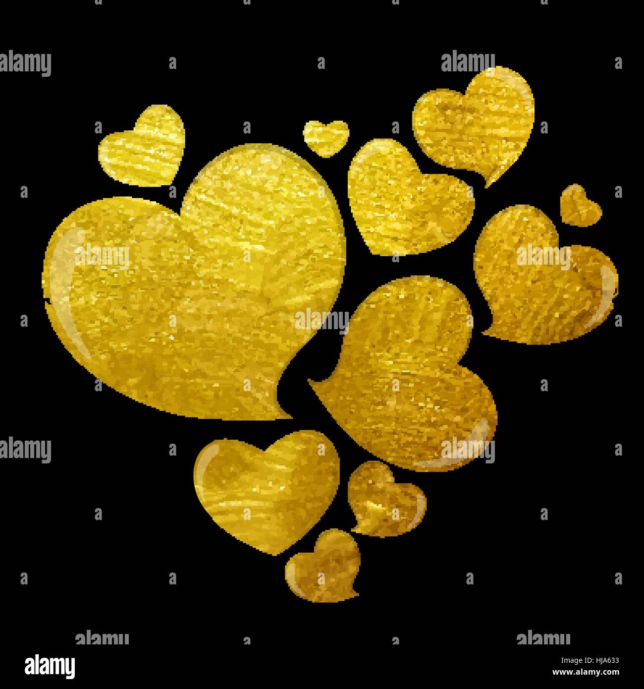 Golden Grunge Love Heart Vector Illustration Stock Vector Image & Art ...