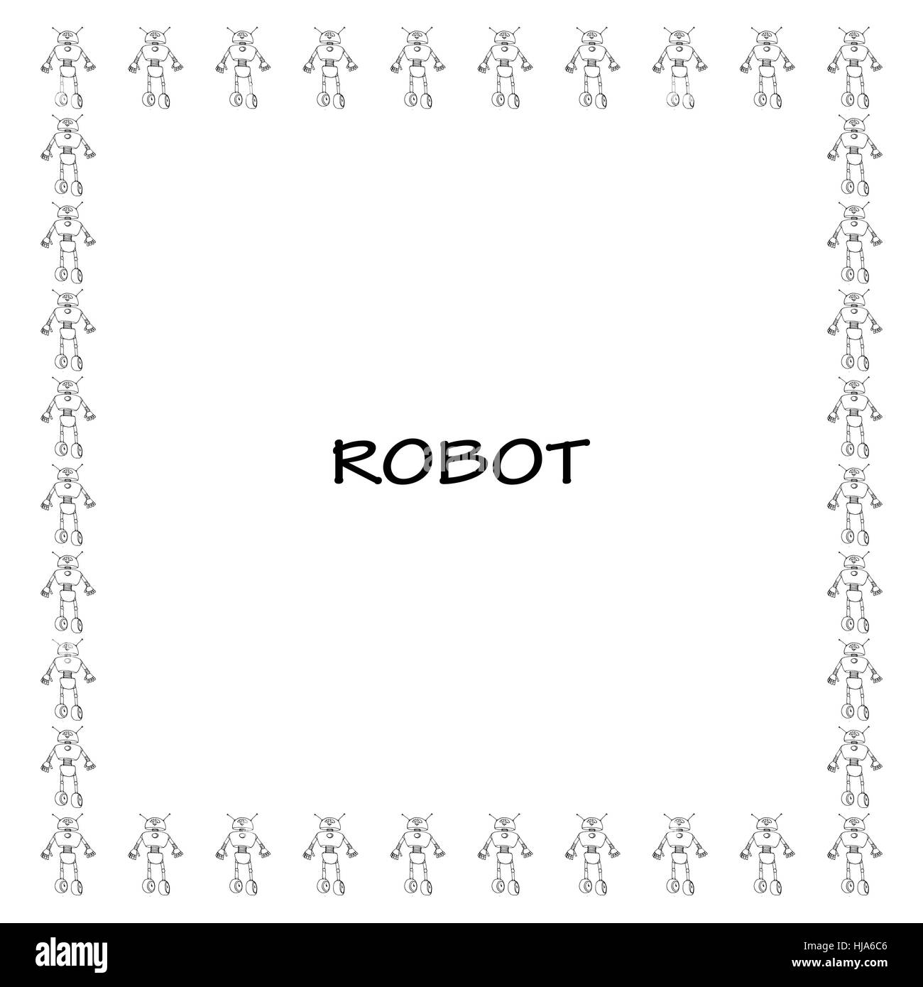 Robot doodle frame Stock Vector Image & Art - Alamy