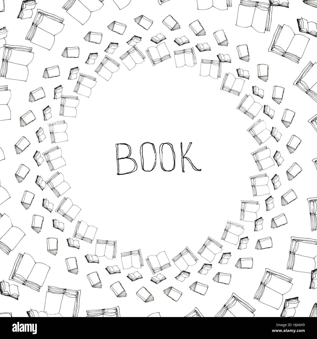 Book doodle frame Stock Vector Image & Art - Alamy