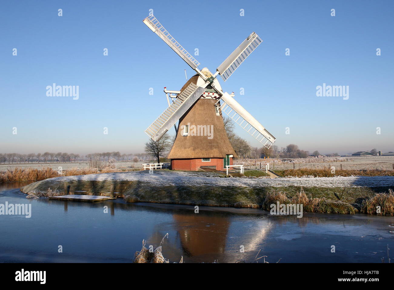 Polder mill Krimstermolen (1904) in Zuidwolde, Groningen, The ...