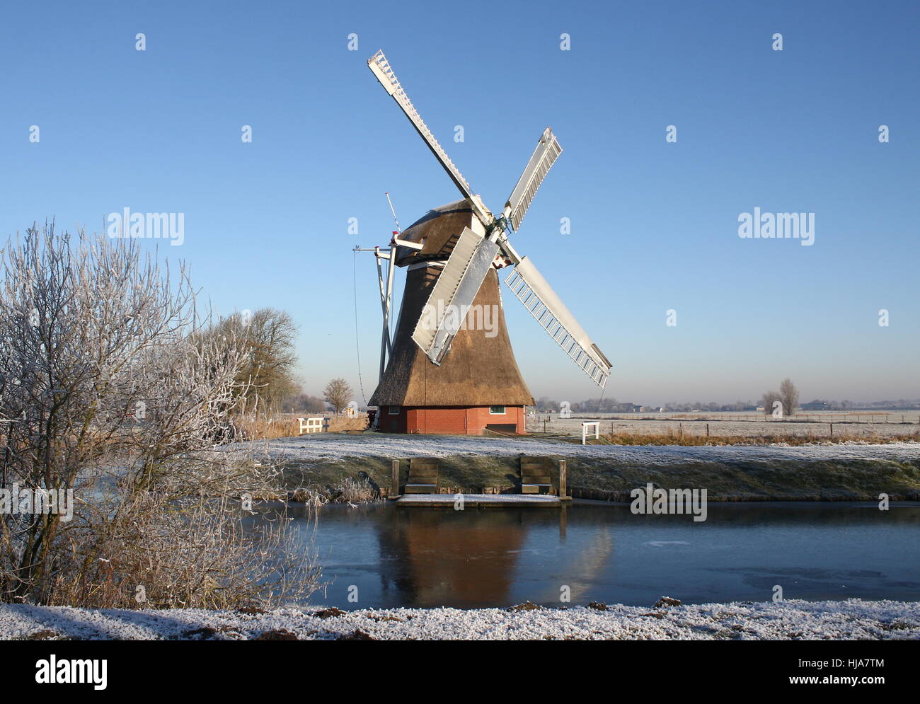 Polder mill Krimstermolen (1904) in Zuidwolde, Groningen, The ...