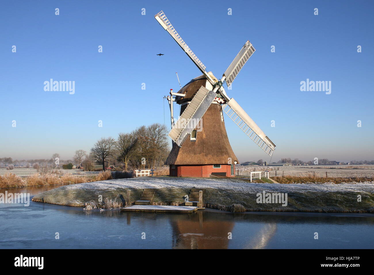 Polder mill Krimstermolen (1904) in Zuidwolde, Groningen, The ...