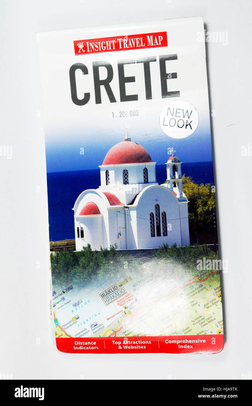Tourist map of Crete, Greece Stock Photo - Alamy
