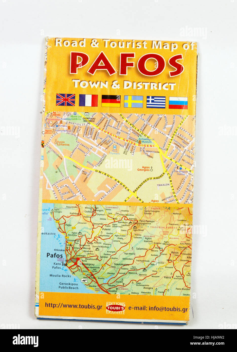 Map of Pafos and district, Cyprus Stock Photo - Alamy