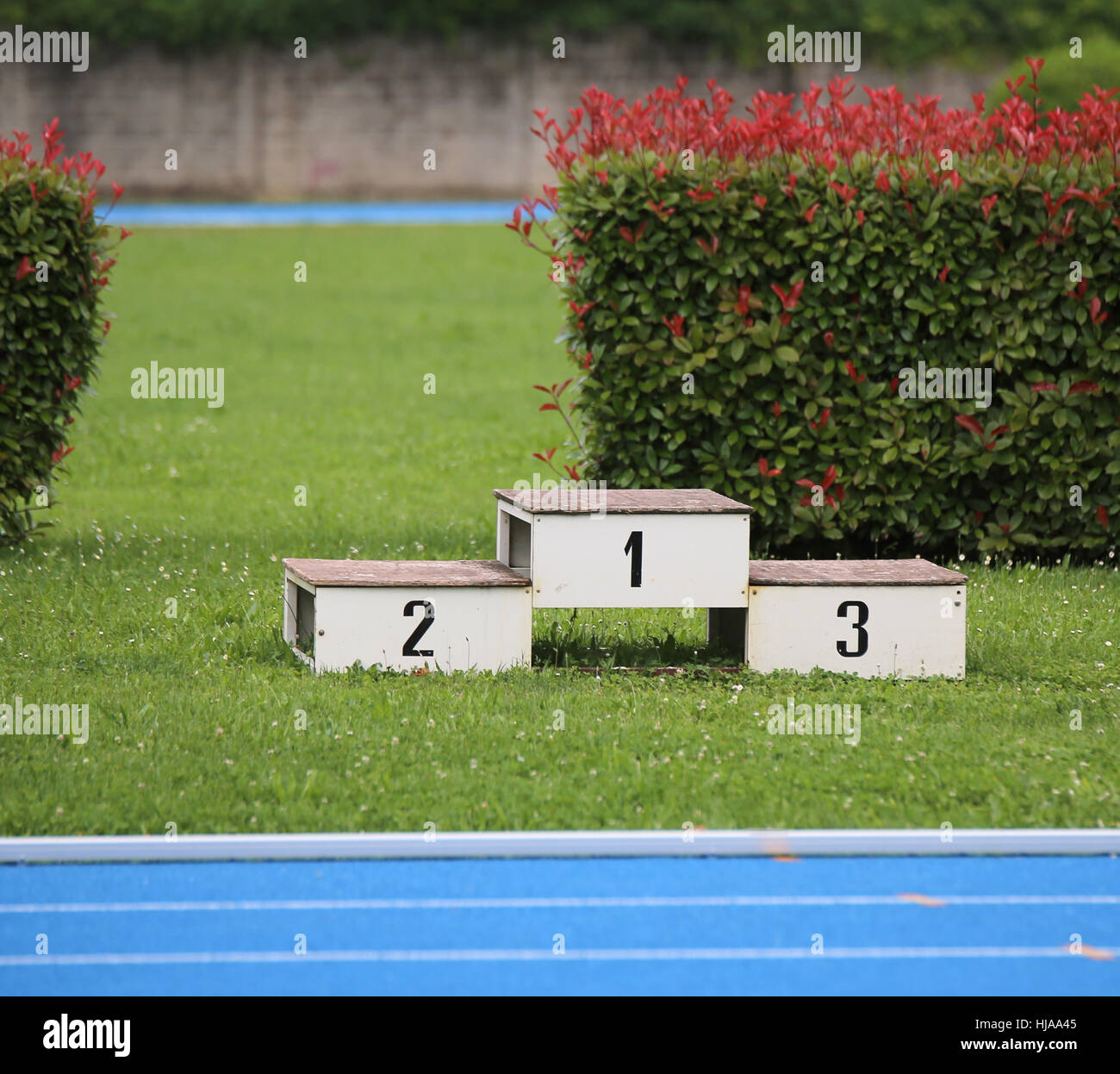 podium of an athletics stadium with numbers one two three Stock Photo ... podium of an athletics stadium with numbers one two three Stock Photo ...