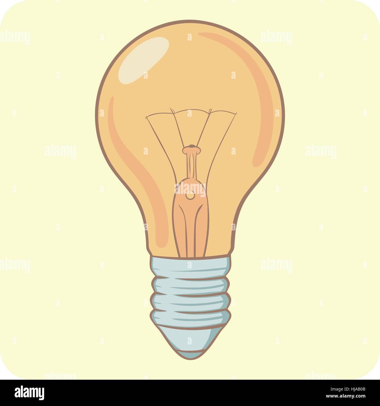 Cartoon layered vector illustration - bright colored Light bulb. Comic ...