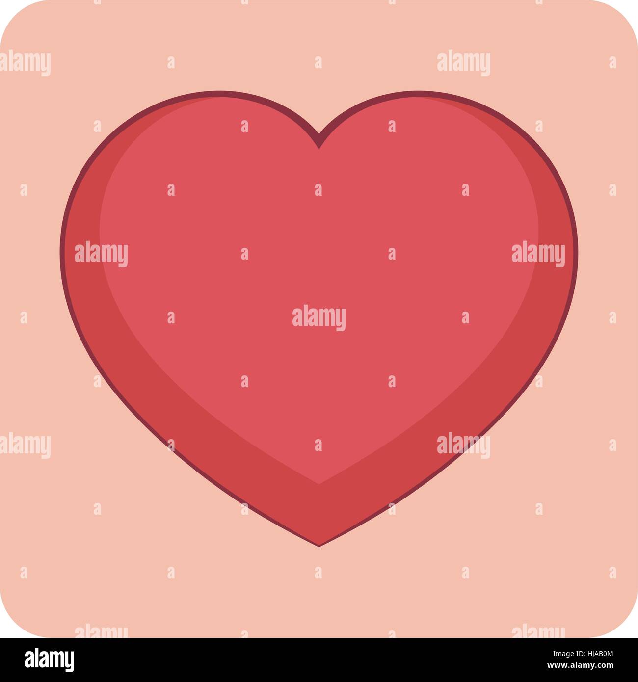 Cartoon layered vector illustration - bright colored love heart. Comic ...