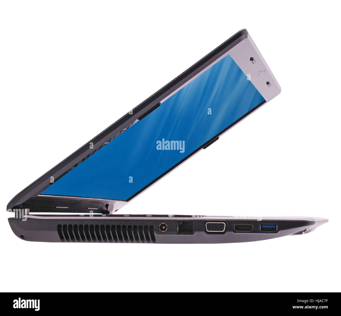 Laptop on white background Stock Photo - Alamy