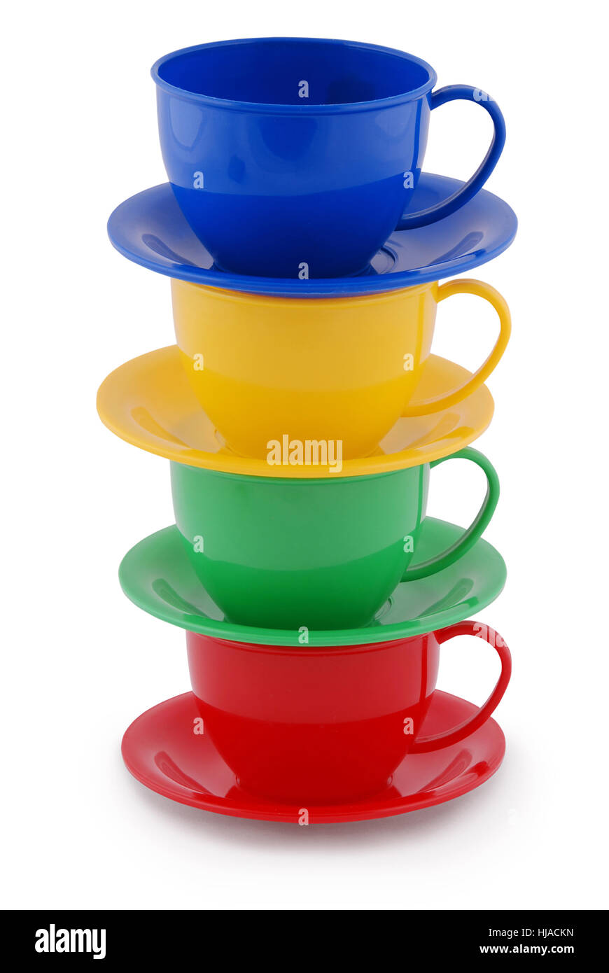 Collection of children's toys cups on white. Clipping path inside Stock ...