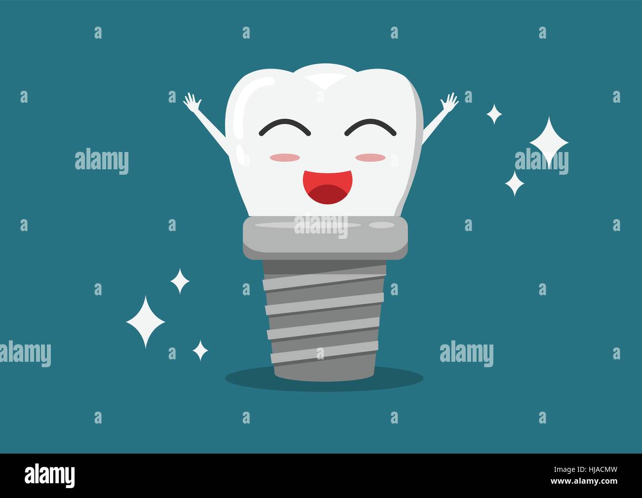 Vector cartoon white tooth happy with whitening denture Stock Vector ...