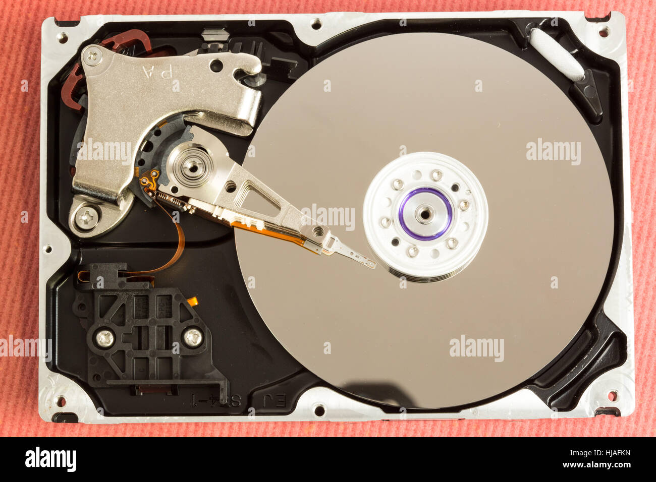 Overhead of working disk drive of a computer Stock Photo - Alamy