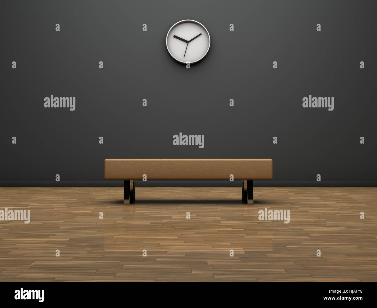 modern, modernity, room, interior, reflection, clock, waiting room ...