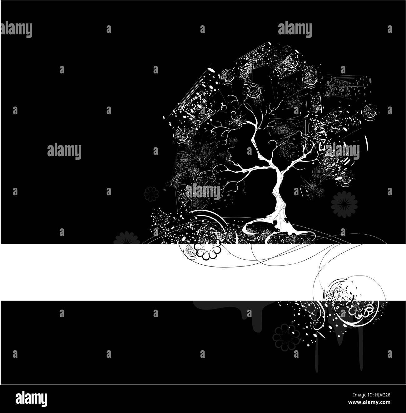 Stem leaves on white Black and White Stock Photos & Images - Alamy