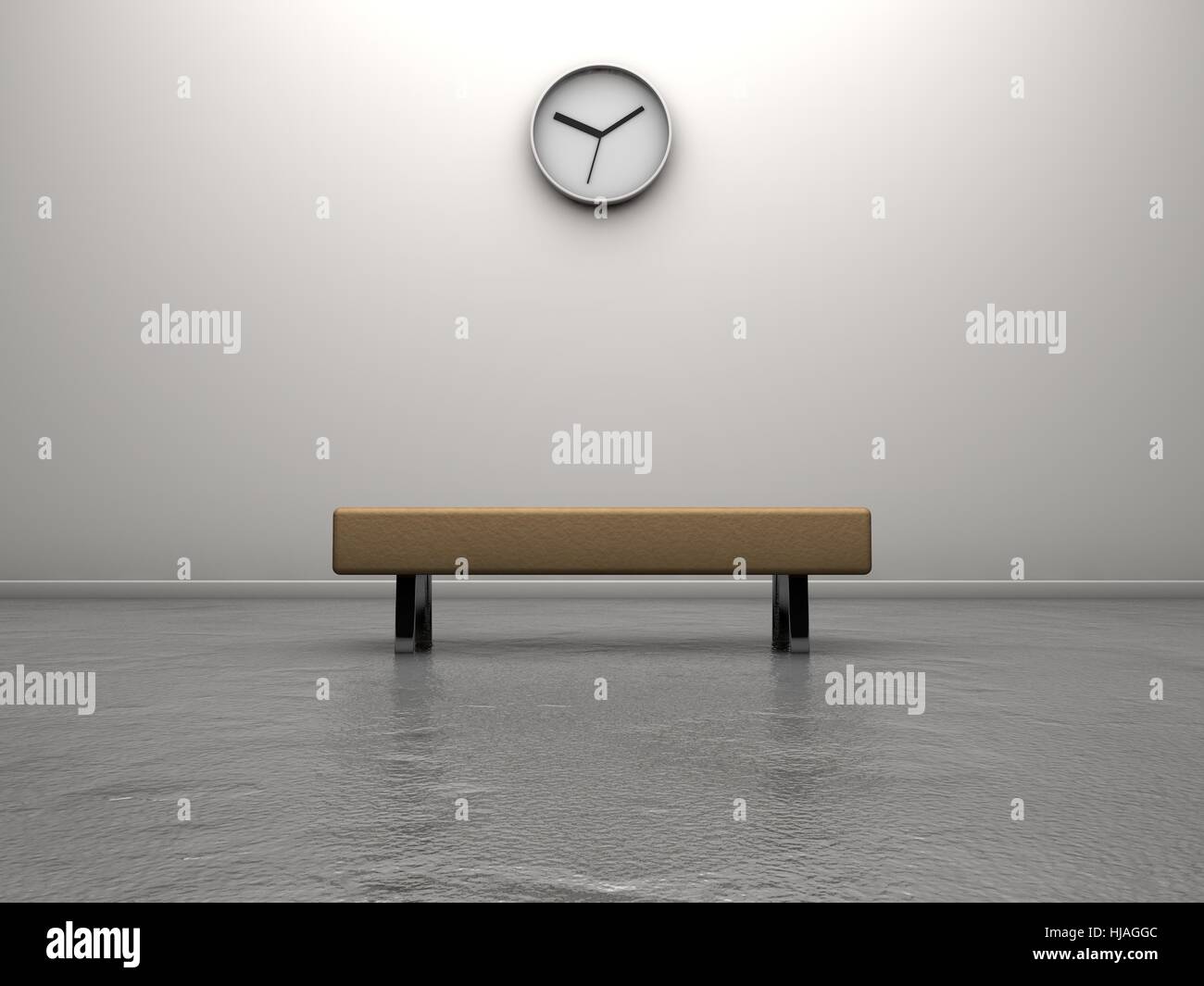 modern, modernity, room, interior, reflection, clock, waiting room ...
