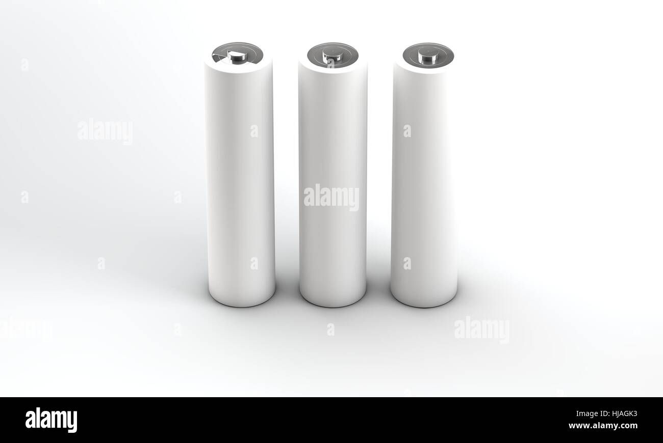 3d battery on white background. alternative energy source concept Stock ...