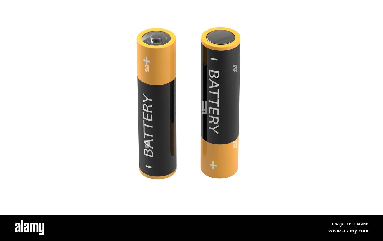 3d battery on white background. alternative energy source concept Stock ...