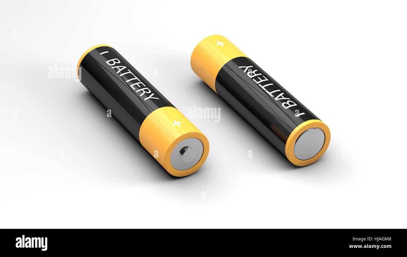 3d battery on white background. alternative energy source concept Stock ...