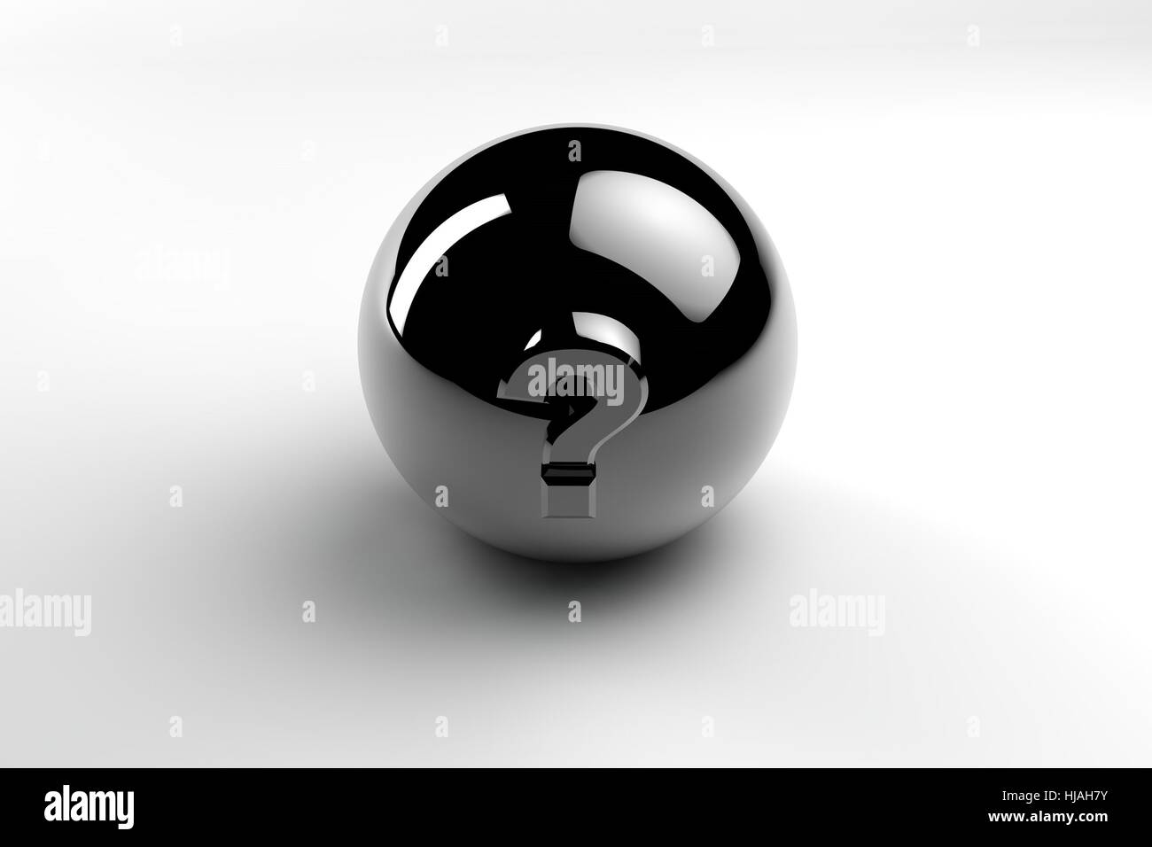 3d metal sphere with a question mark Stock Photo - Alamy