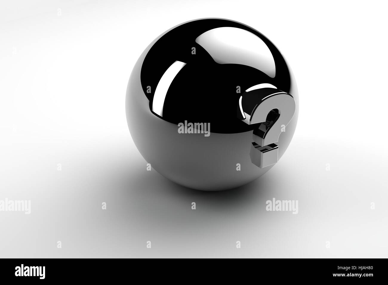 a question mark on a shiny metal ball Stock Photo - Alamy