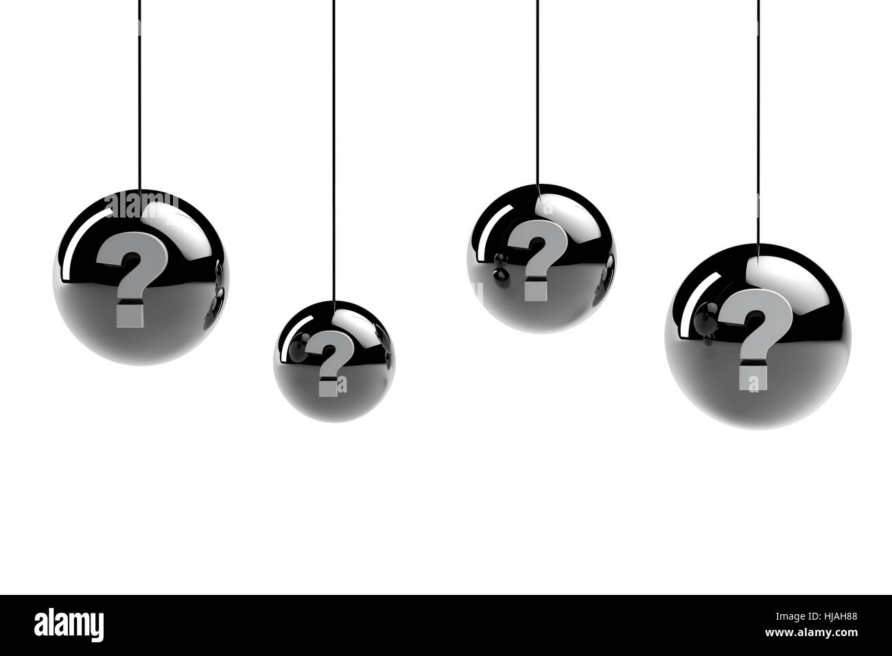 3d metal spheres with question marks Stock Photo - Alamy