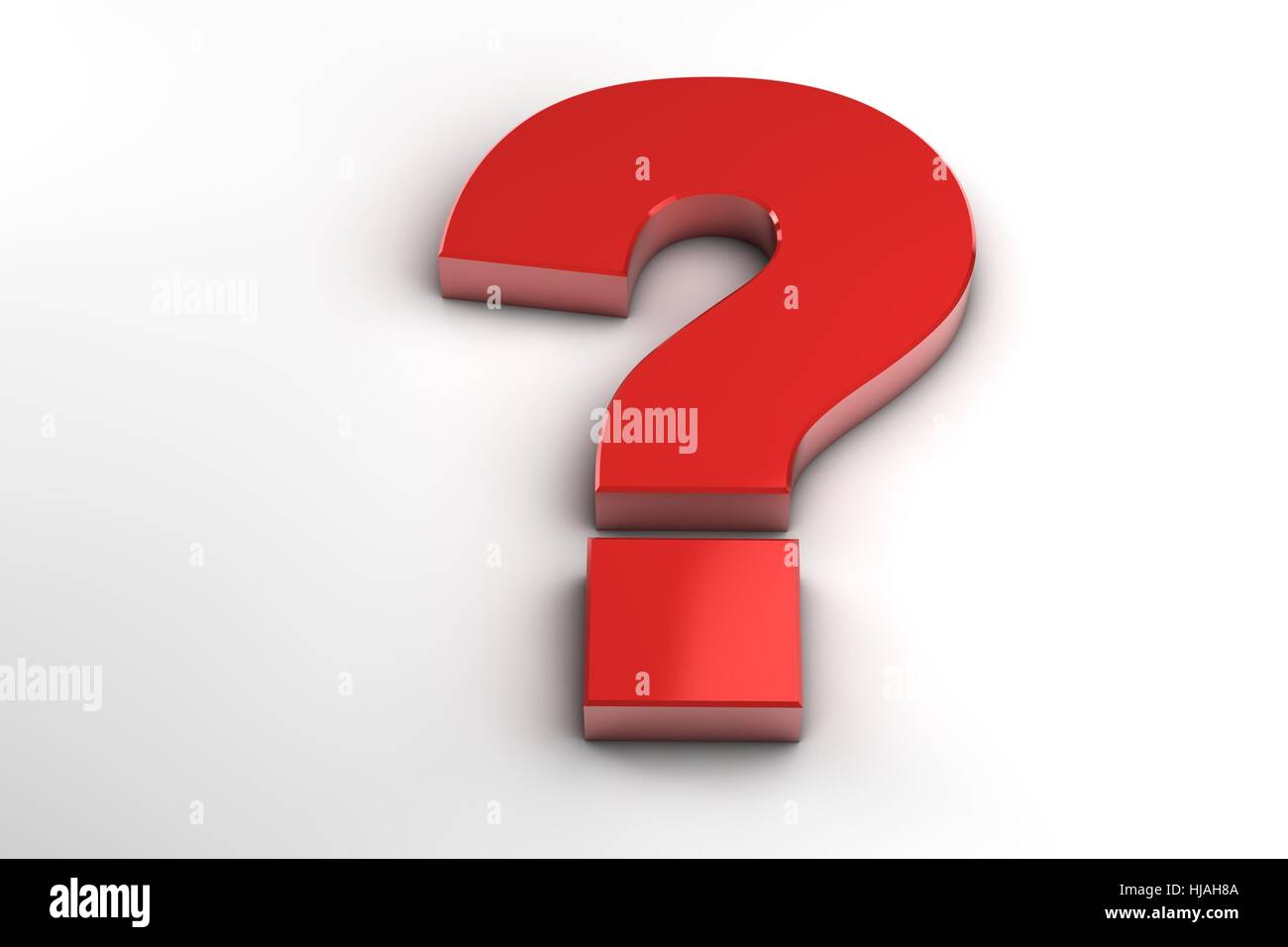 single 3d question mark sign on white background Stock Photo - Alamy