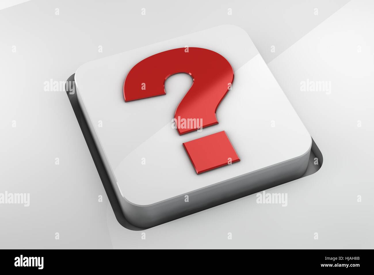 white keyboard key with red question mark Stock Photo - Alamy