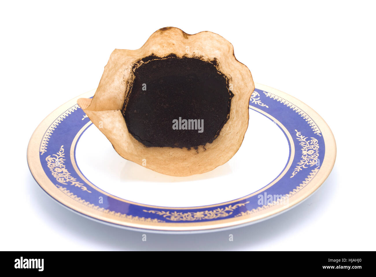 old coffee filters to plastic plates Stock Photo - Alamy
