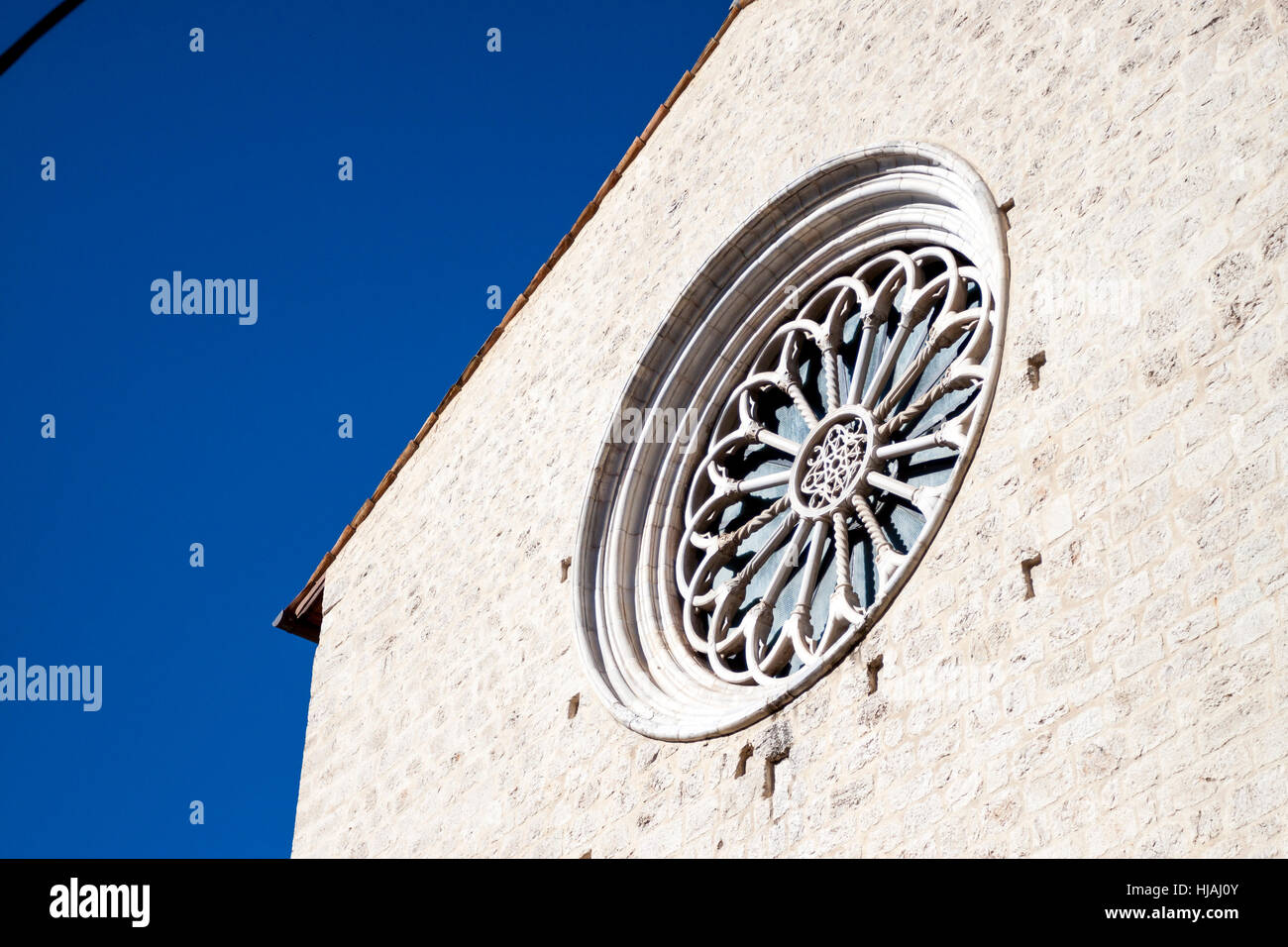 Facade of a medieval church. Alatri, Lazio. Italy Stock Photo - Alamy