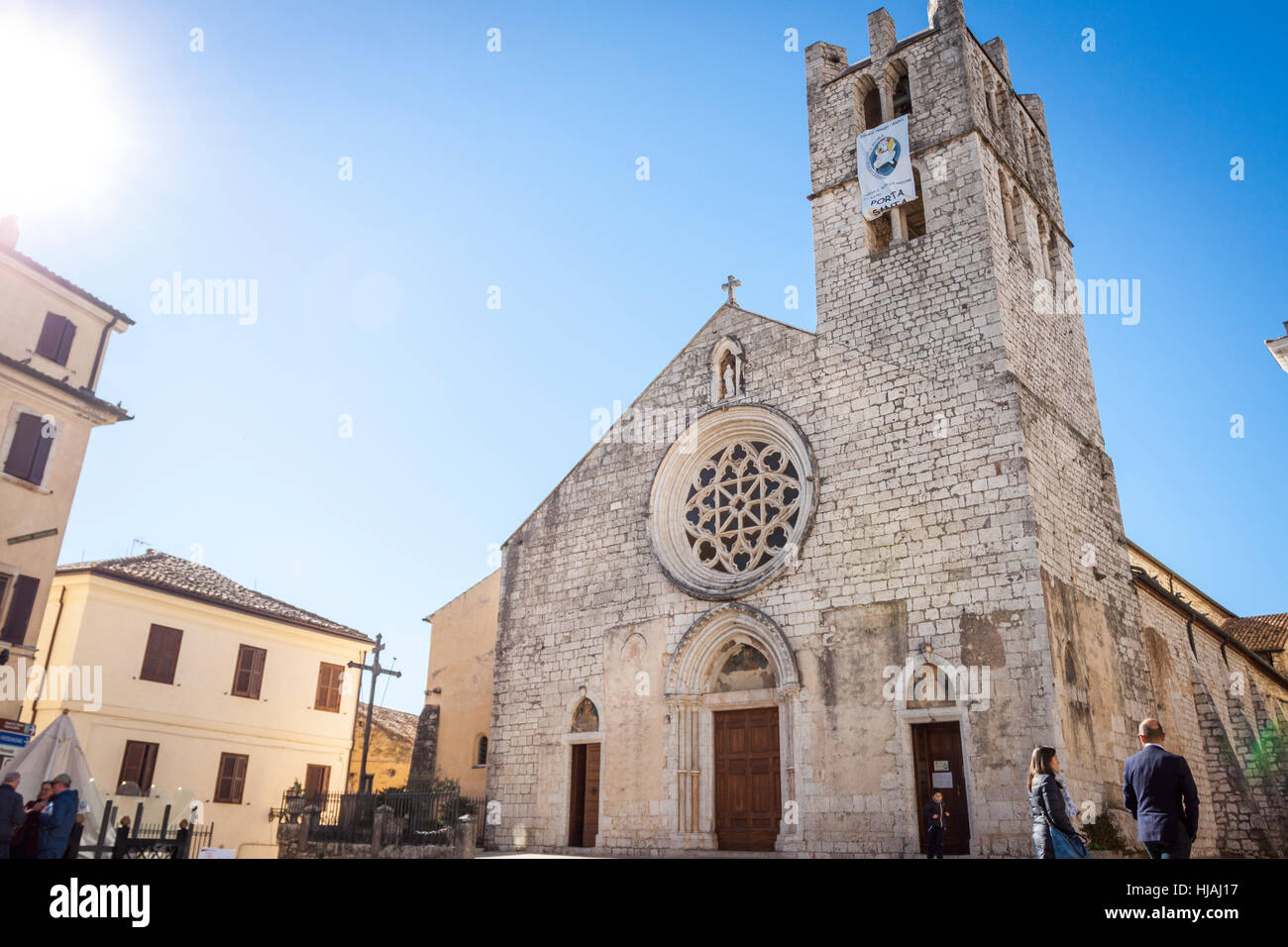 Facade of a medieval church. Alatri, Lazio. Italy Stock Photo - Alamy