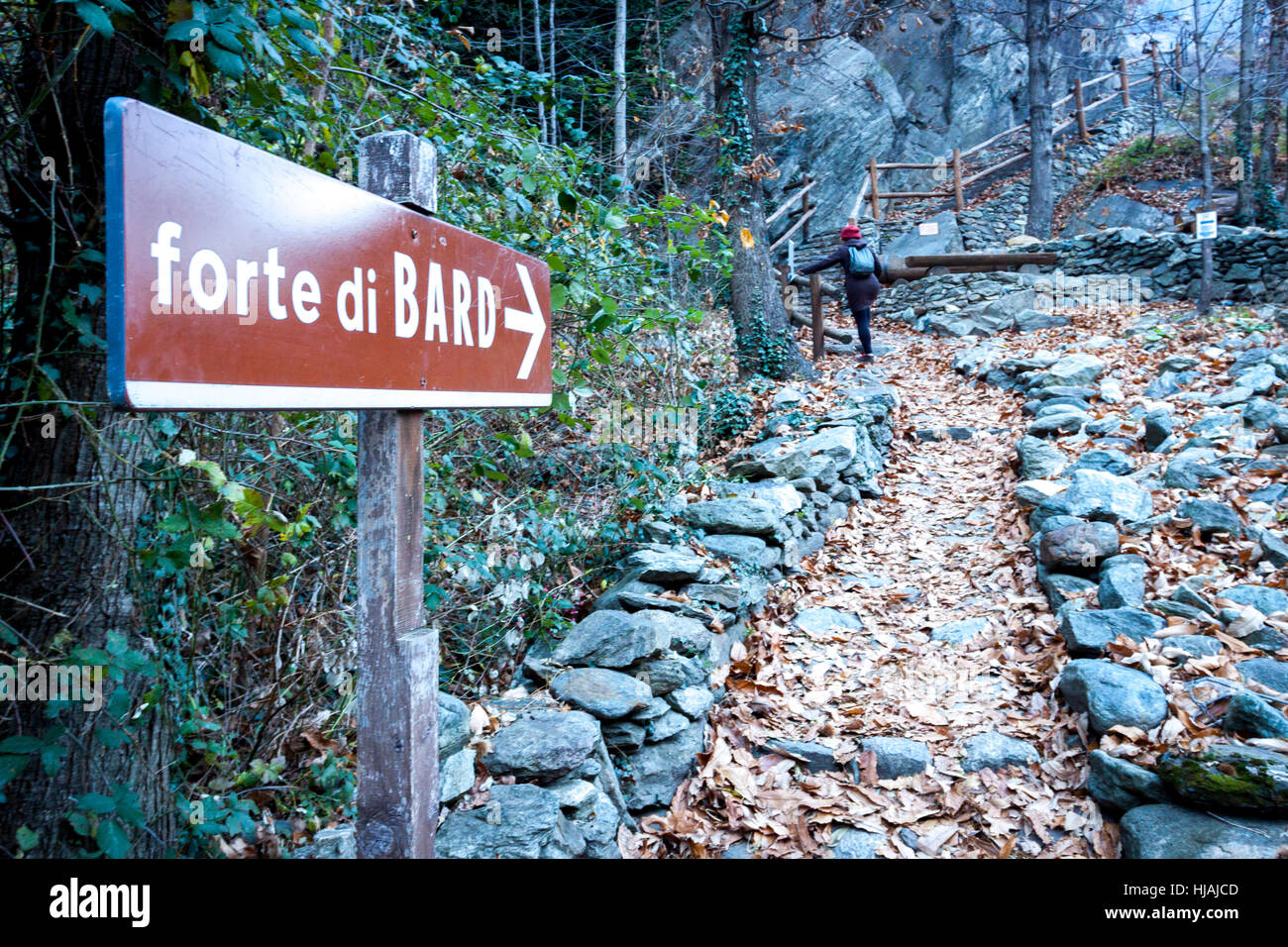 Surroundings of the fort. Bard, Valle d'aosta. Italy Stock Photo - Alamy