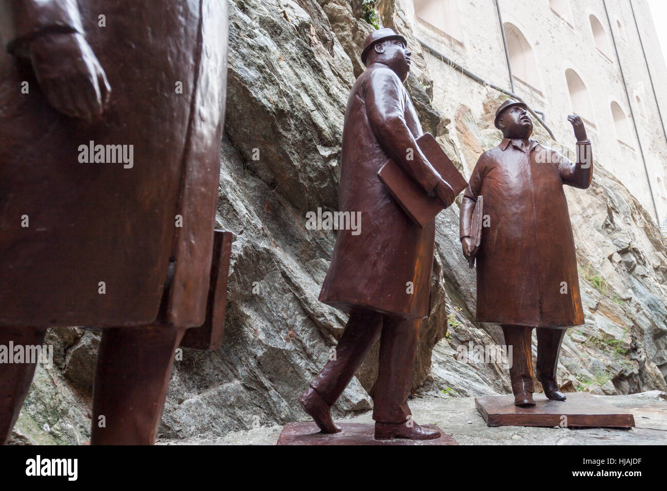 Sculptures inside the fort. Bard, Valle d'aosta. Italy Stock Photo - Alamy