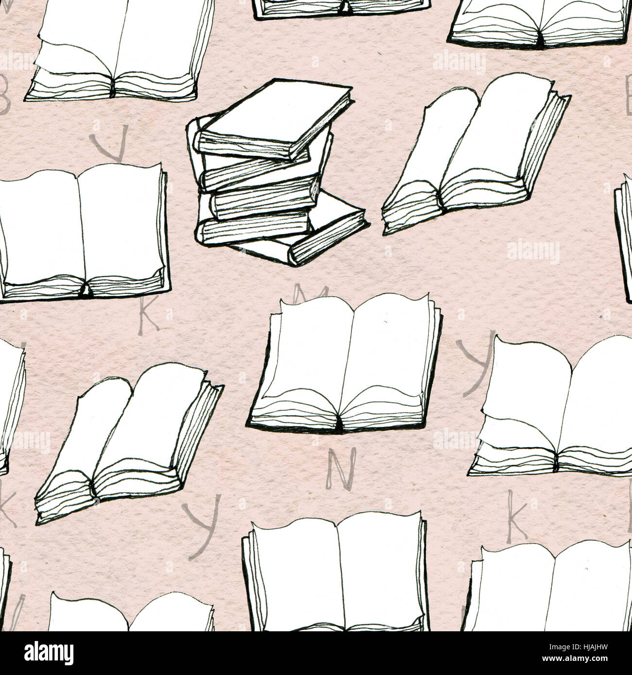 Seamless pattern with books Stock Photo - Alamy