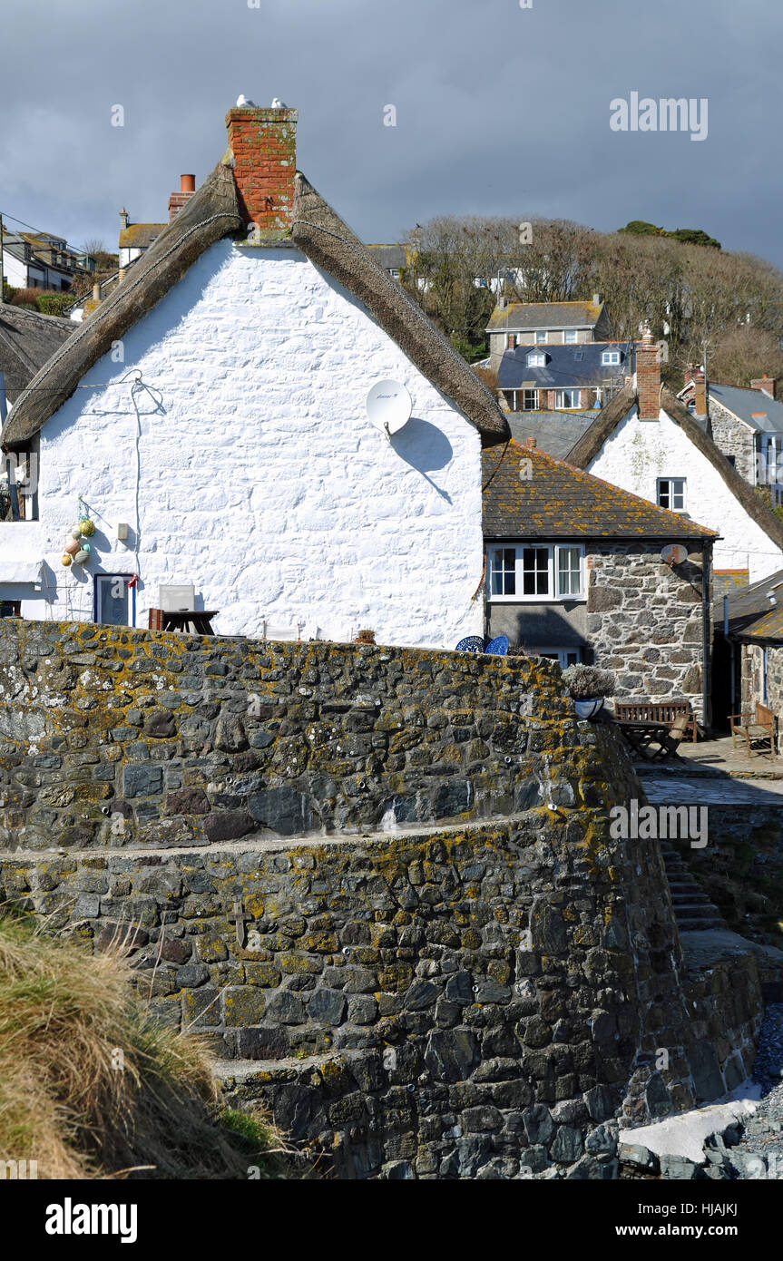 england, cottage, community, village, market town, cornwall, lizard ...