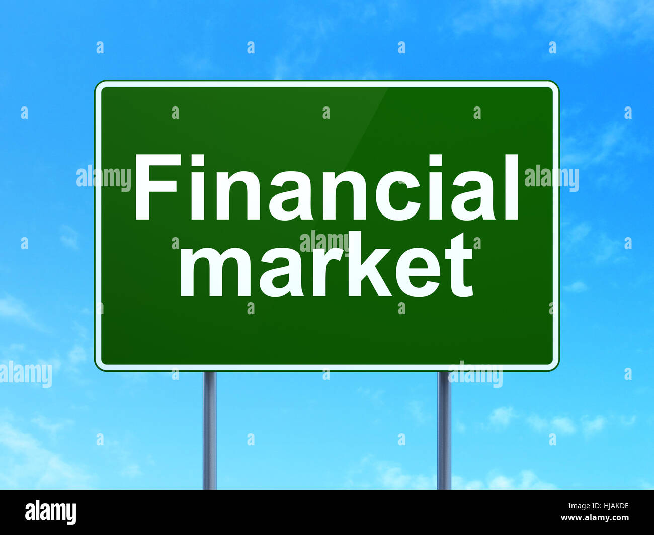 Money concept: Financial Market on road sign background Stock Photo - Alamy