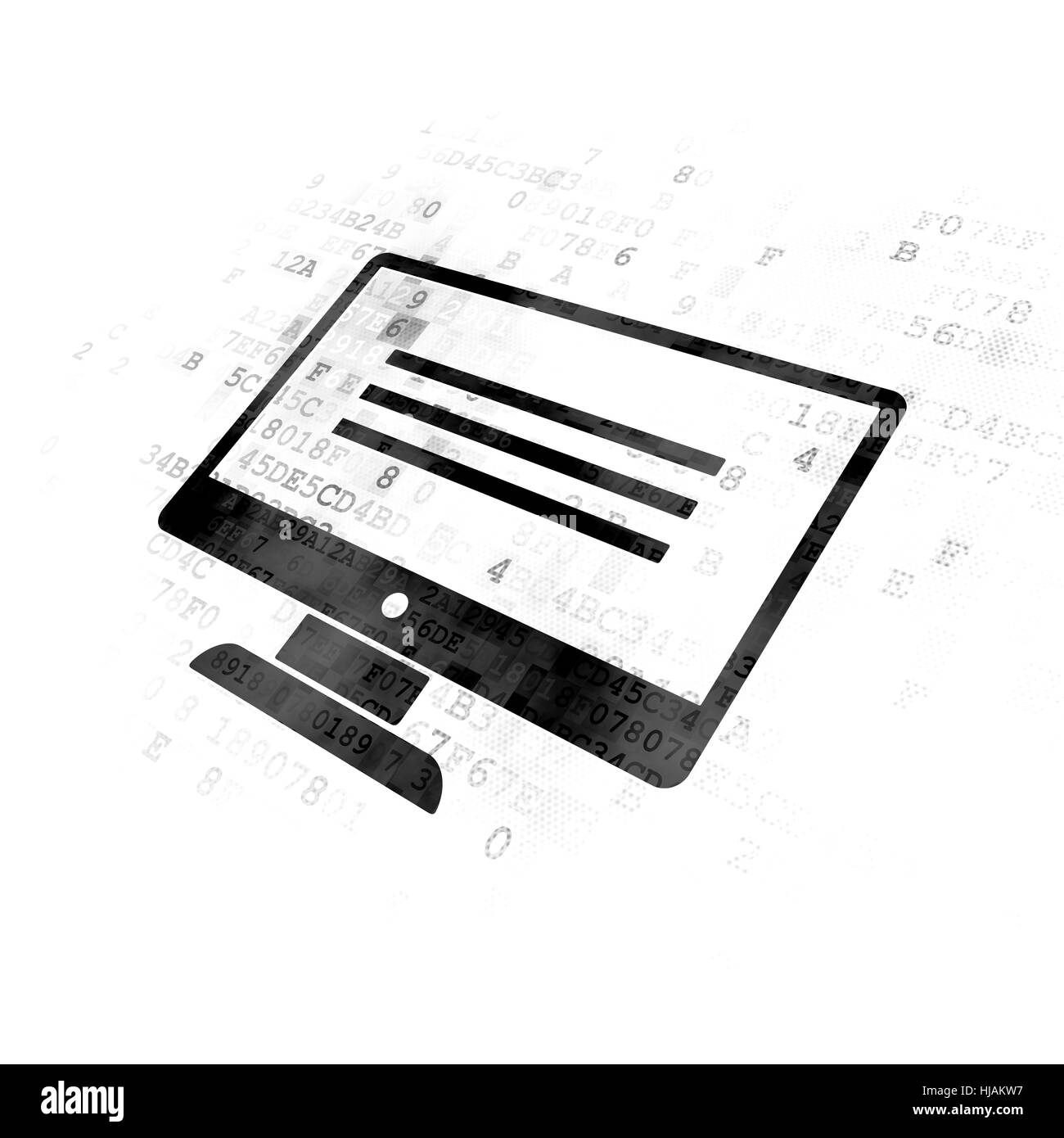 Web development concept: Monitor on Digital background Stock Photo - Alamy