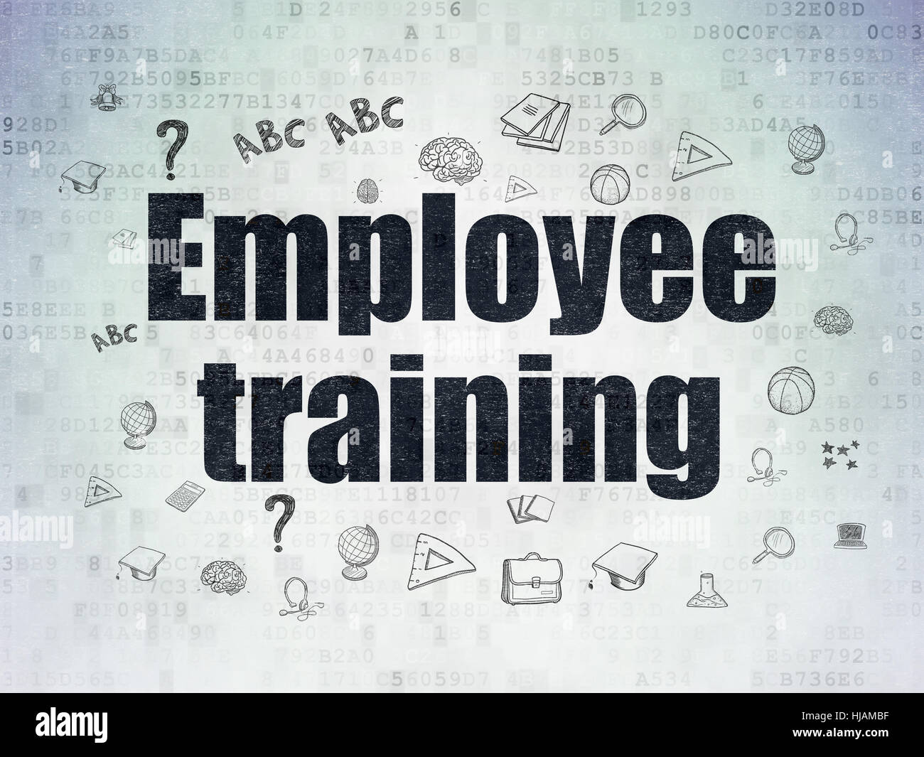 Studying concept: Employee Training on Digital Data Paper background ...