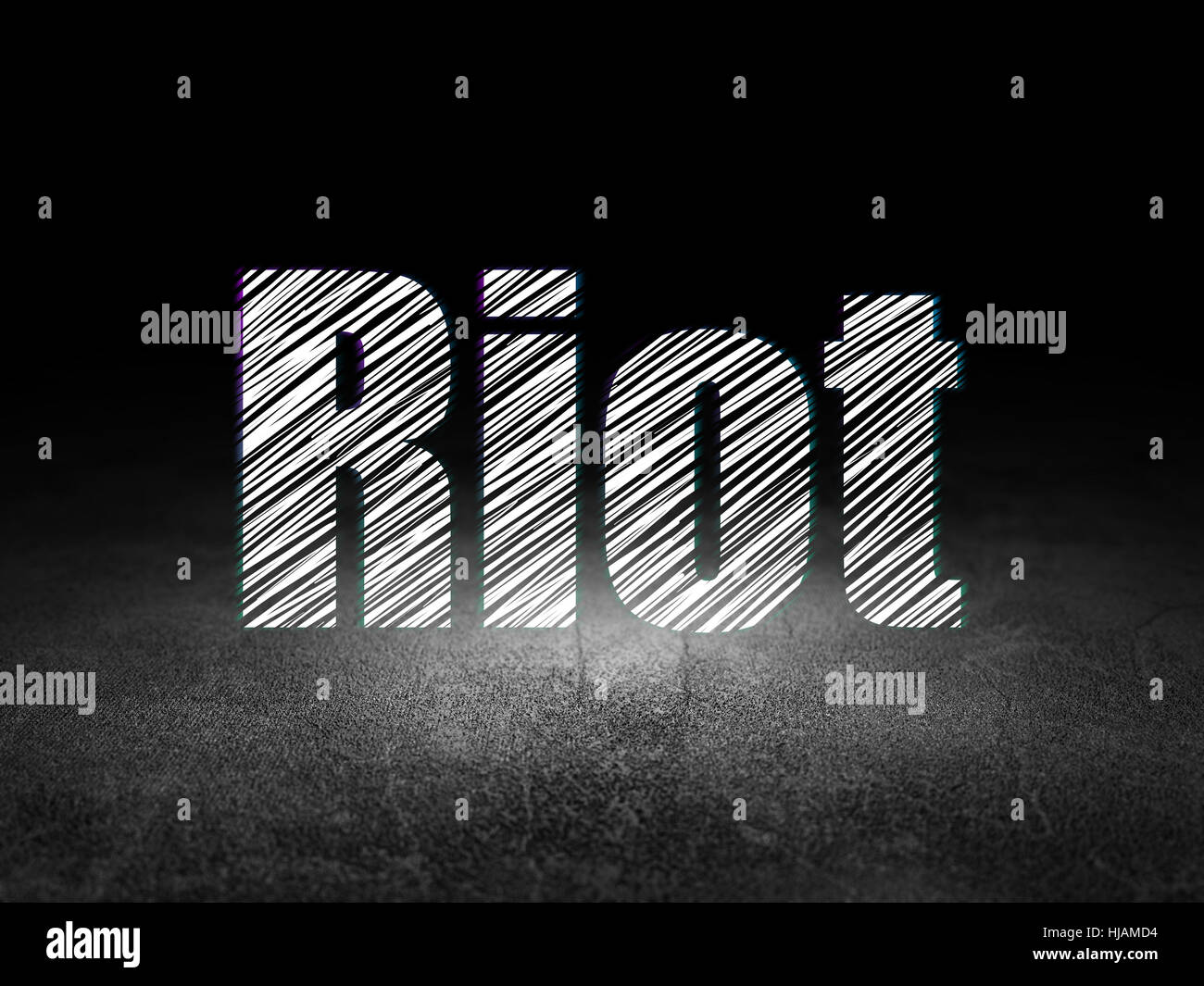 Politics concept: Riot in grunge dark room Stock Photo - Alamy