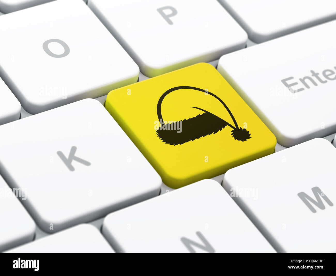 Entertainment, concept: Christmas Hat on computer keyboard background ...