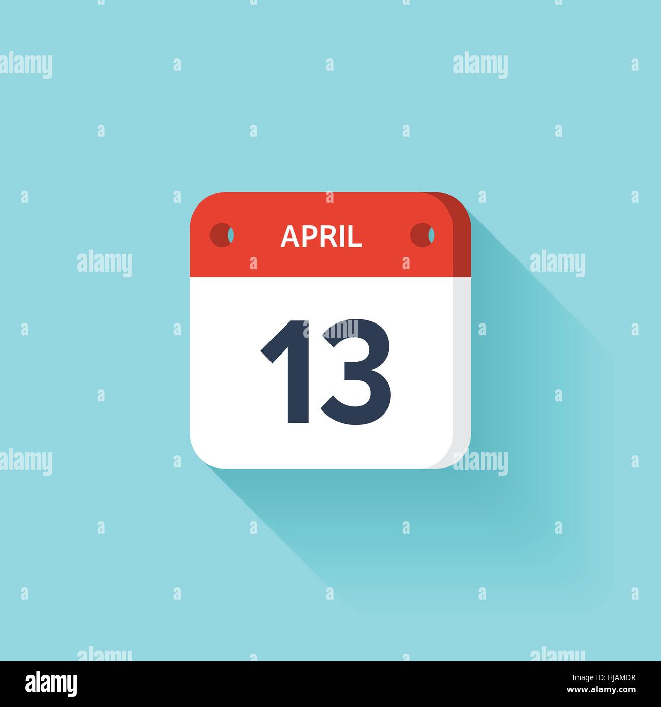 April 13. Isometric Calendar Icon With Shadow.Vector Illustration,Flat ...