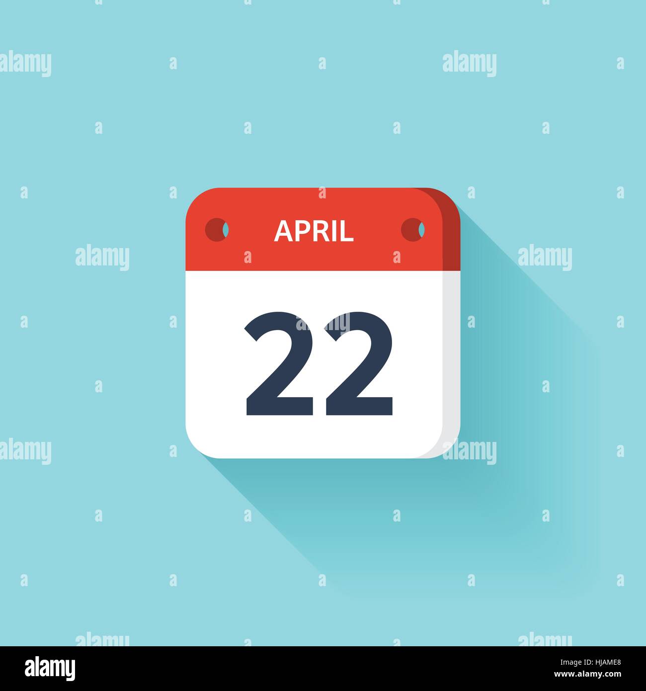 April 22. Isometric Calendar Icon With Shadow.Vector Illustration,Flat ...