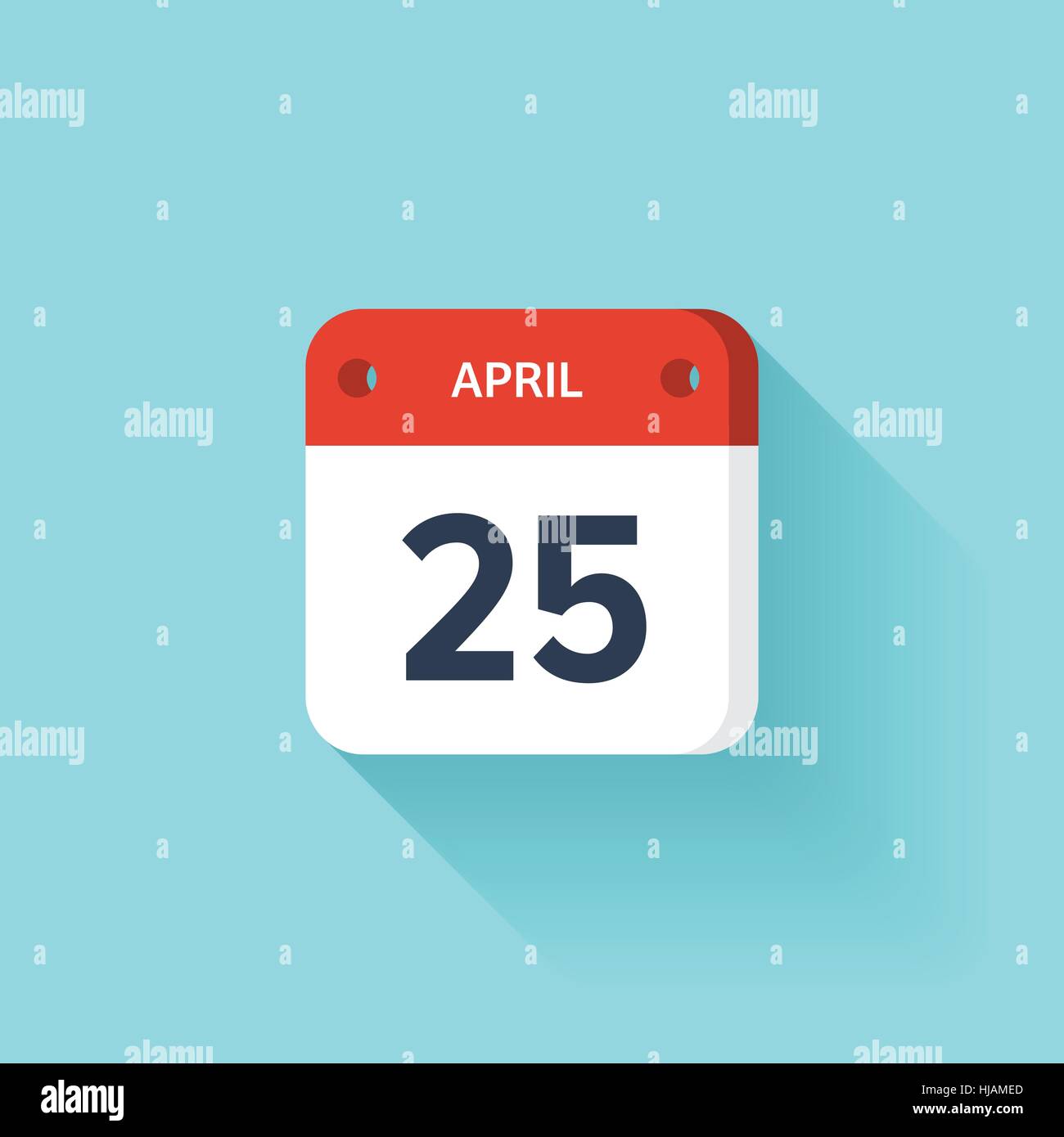 April 25. Isometric Calendar Icon With Shadow.Vector Illustration,Flat ...
